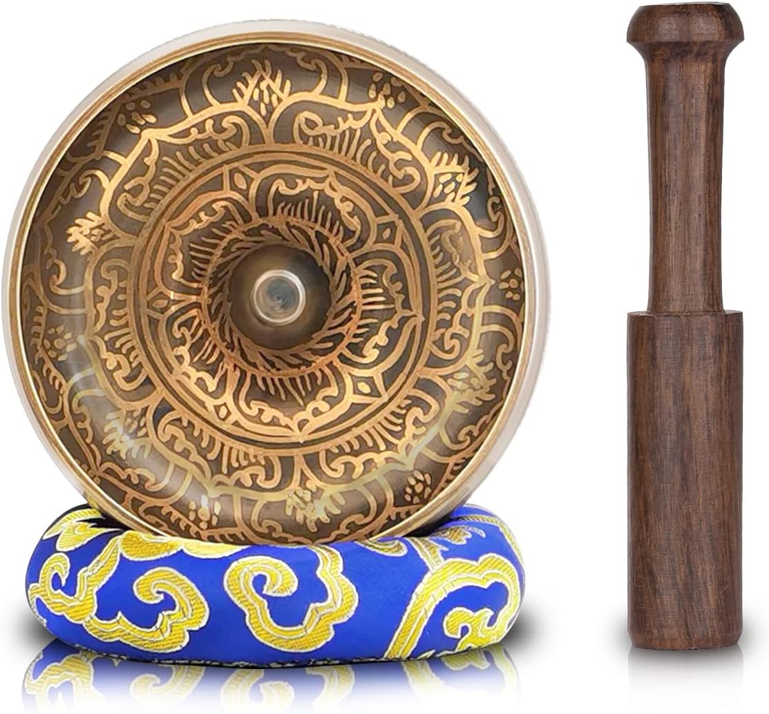 Amazon.com: Tibetan Singing Bowl Set By Dharma Store - With Traditional ...