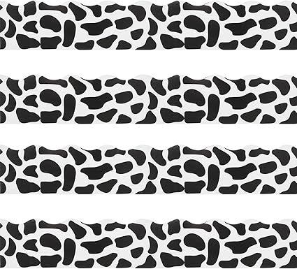 Amazon.com: 72 Feet Cow Print Bulletin Board Border Black and White Cow ...
