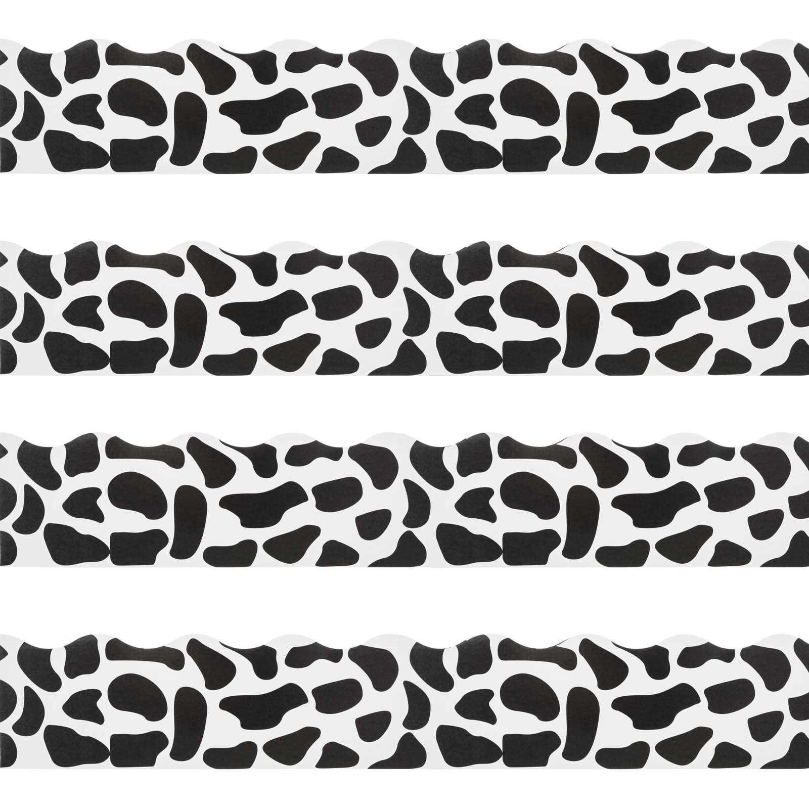 Snapklik.com : 72 Feet Cow Print Bulletin Board Border Black And White ...