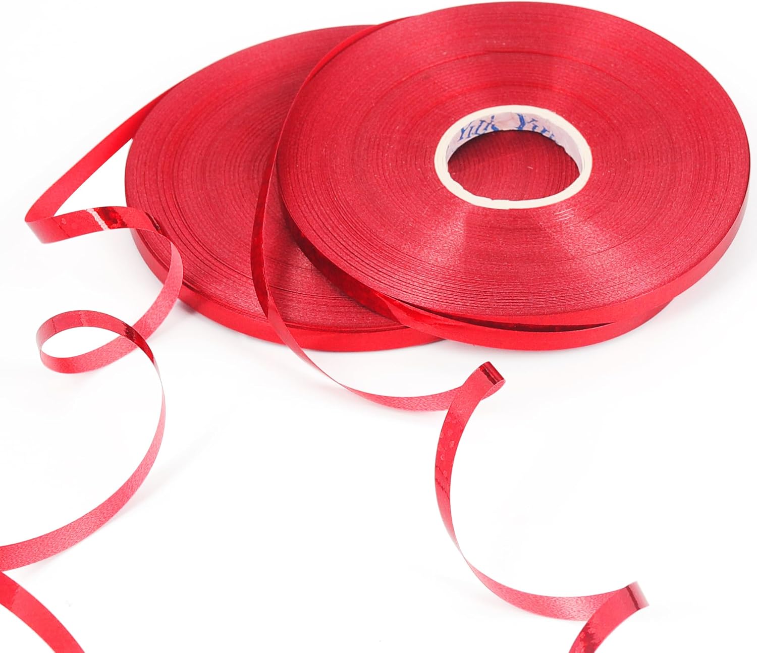 HONGCI 50m x 2 Rolls Shiny Red Ribbon for Balloon Curling and String ...