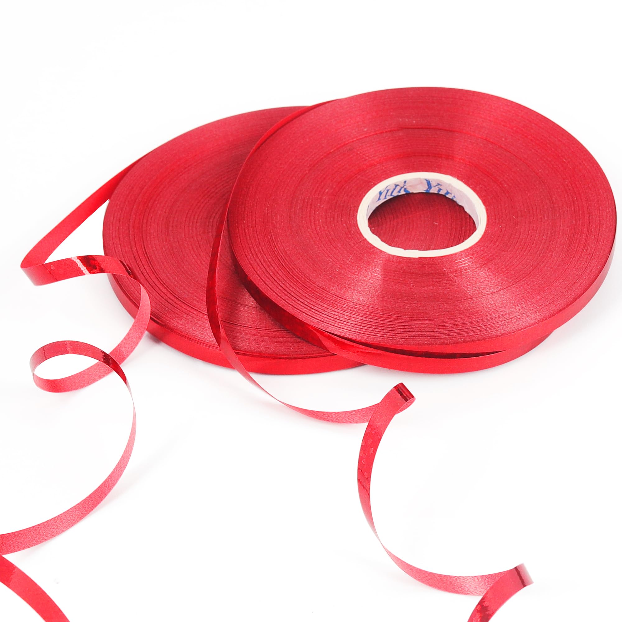 50m x 2 Rolls Shiny Red Ribbon for Balloons Curling Ribbon Red Balloons ...