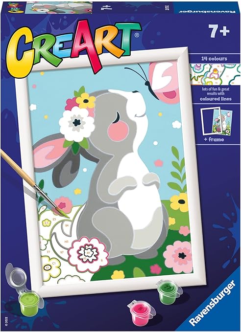 Ravensburger CreArt Beautiful Bunny Paint By Numbers Kits for Children ...