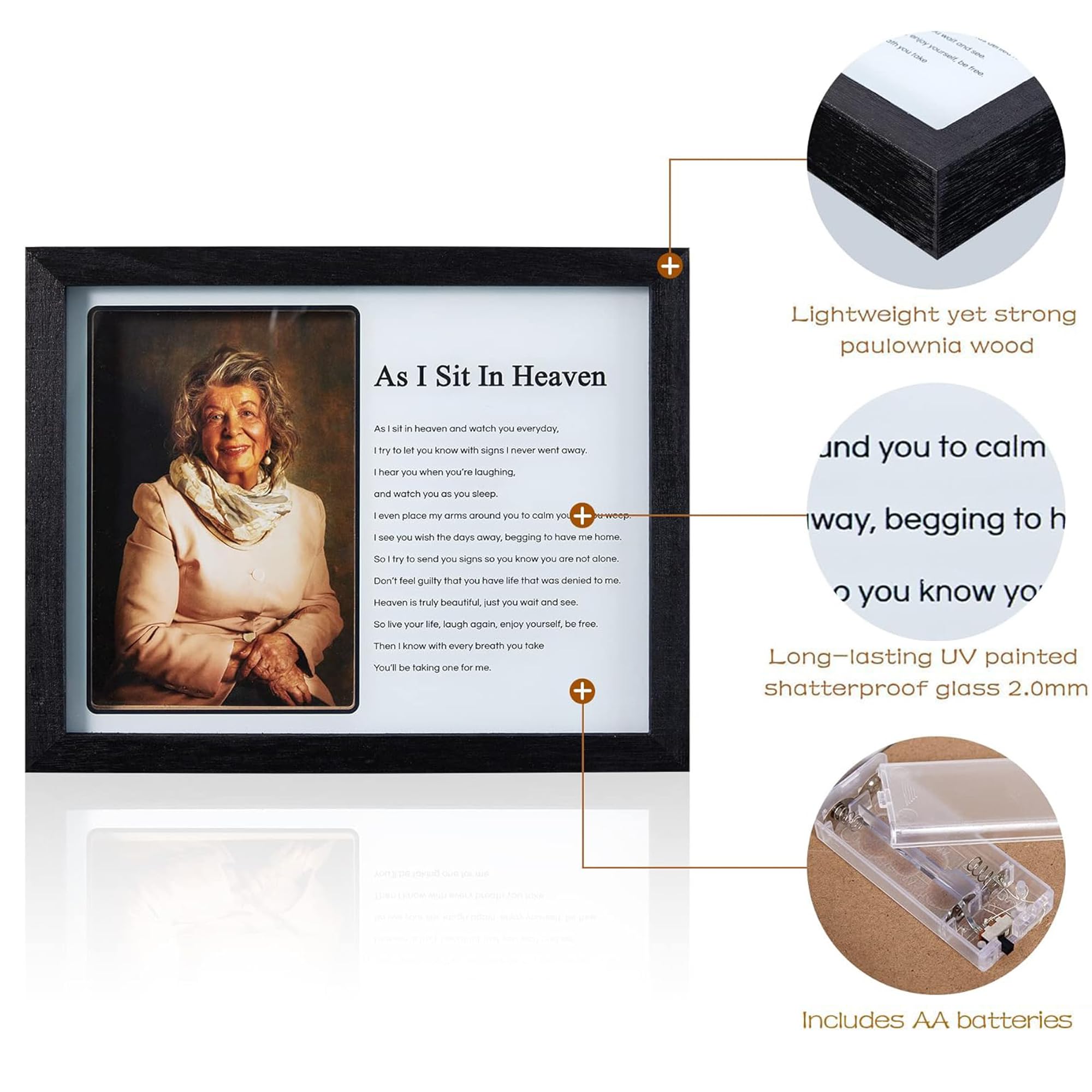 Snapklik.com : 2 Pack WOODEXPE Sympathy Gift LED Memorial Shadow Boxes ...