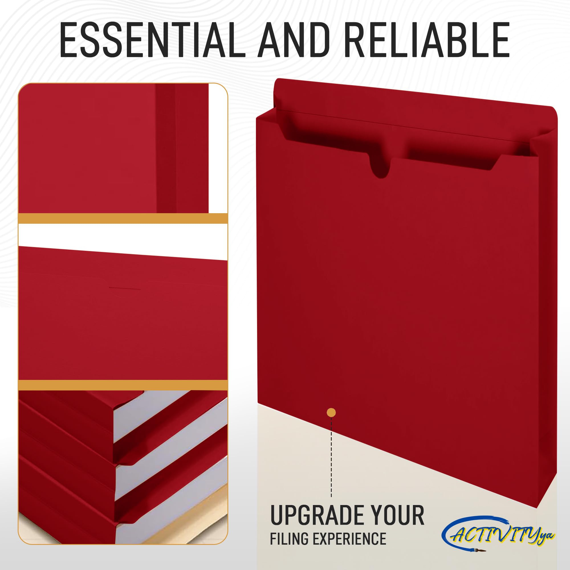 Snapklik.com : Red File Jackets, 2 Inch Expansion, Letter Size ...