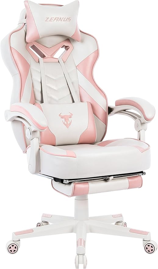 Amazon.com: Zeanus Pink Gaming Chair for Adults & Girls - PC & Computer ...