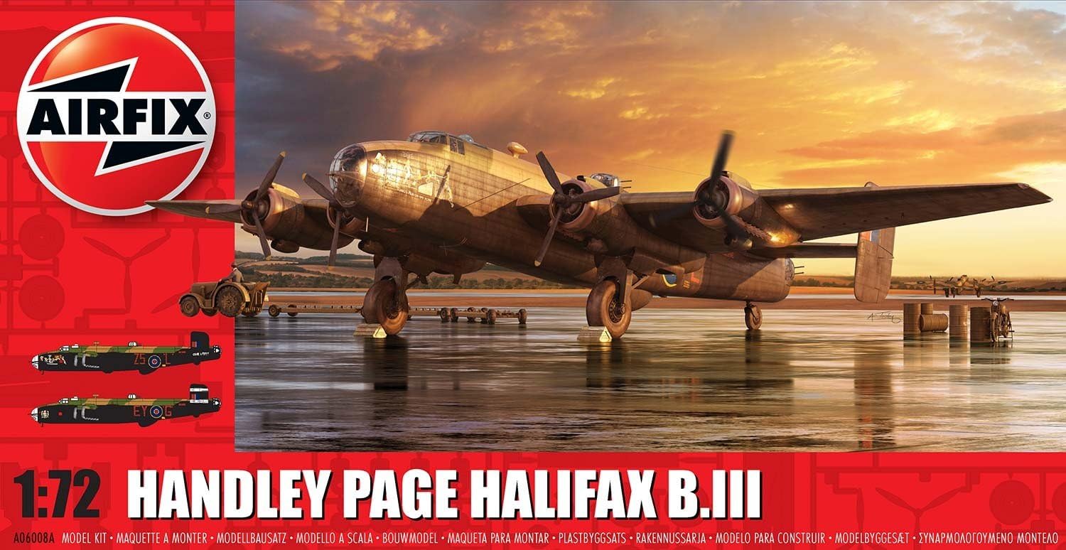 Amazon.com: Airfix A06008A Handley Page Halifax B MkIII 1:72 Plastic ...