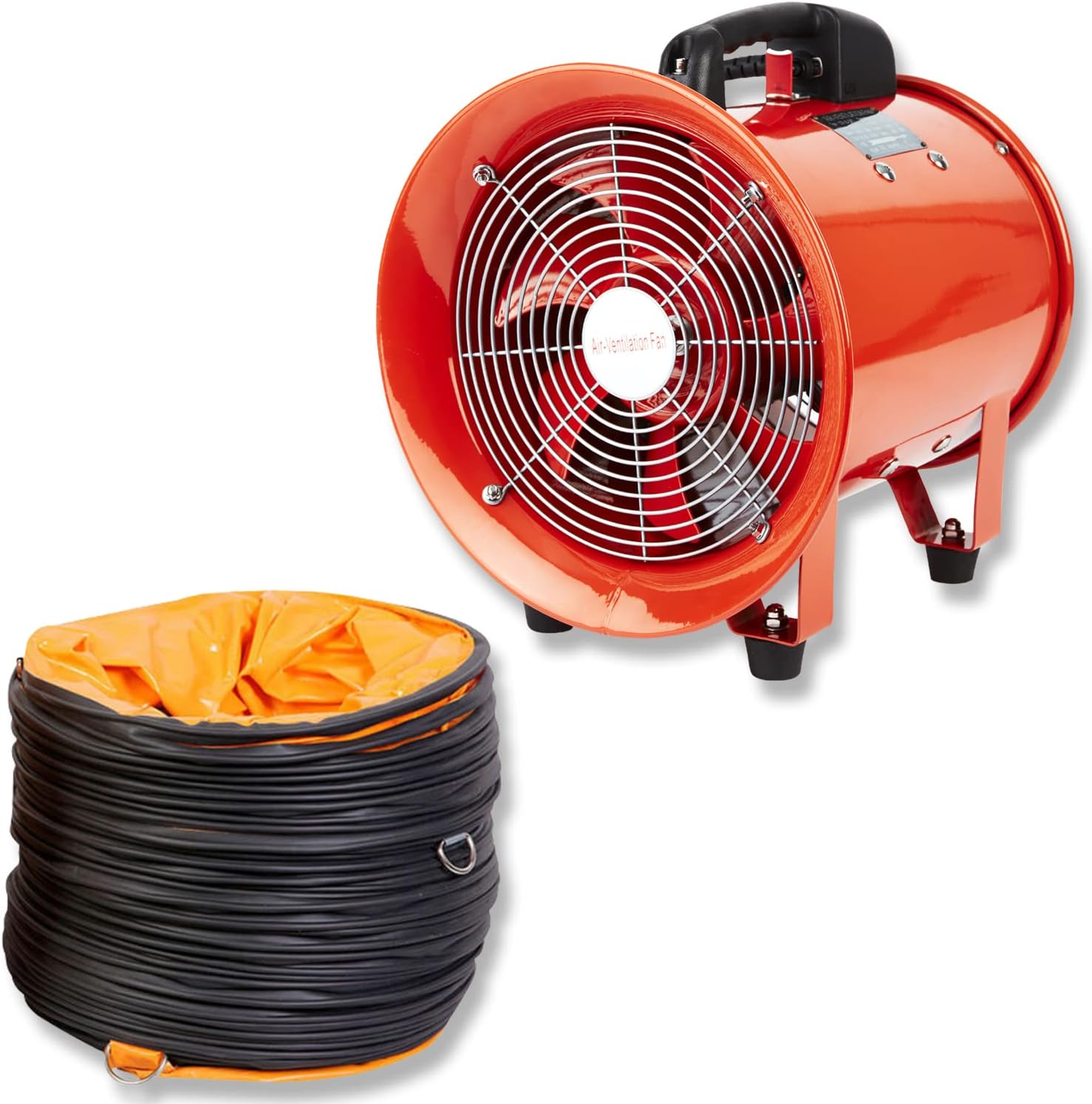 Cyclone 8" 200mm Orange Dust Fume Extractor Ventilation Fan with 5m ...