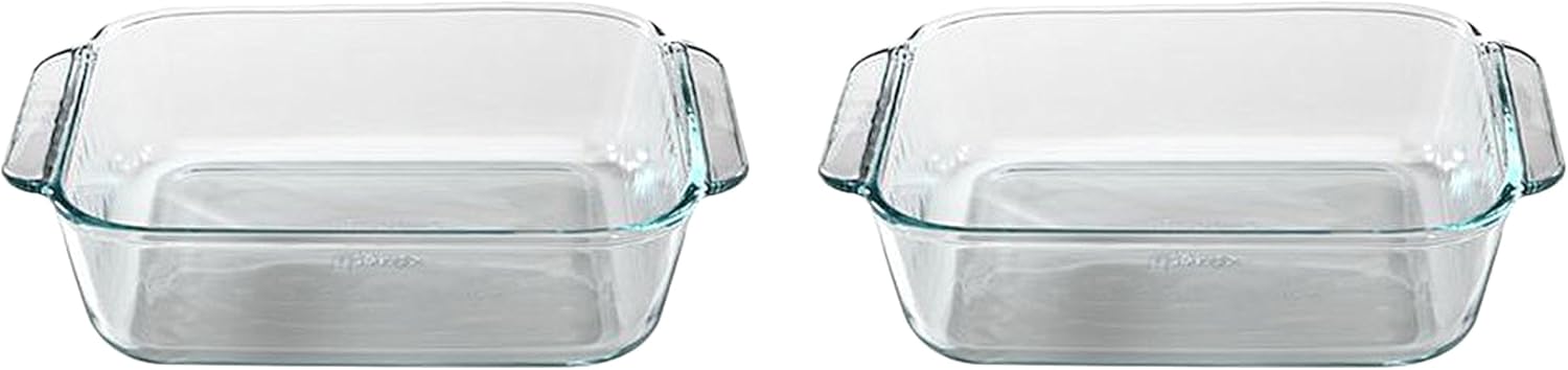 Pyrex Basics 8-Inch Square Baking Dish, Clear Set of 2 : Amazon.ca: Home