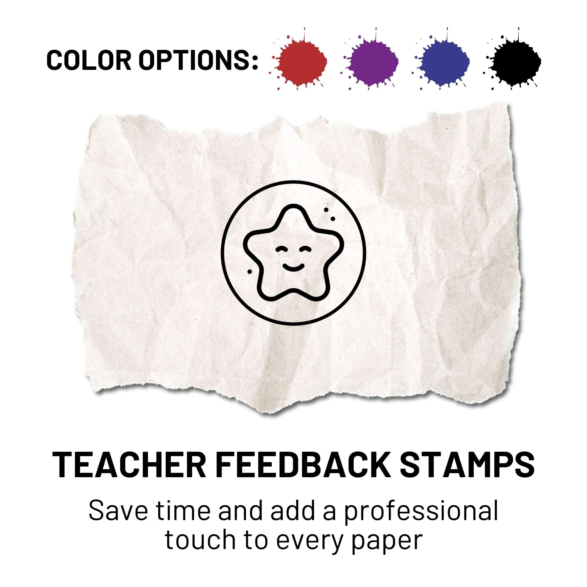 Self-Inking Teacher Stamps for Grading, Multicolor Assessment Stamp ...