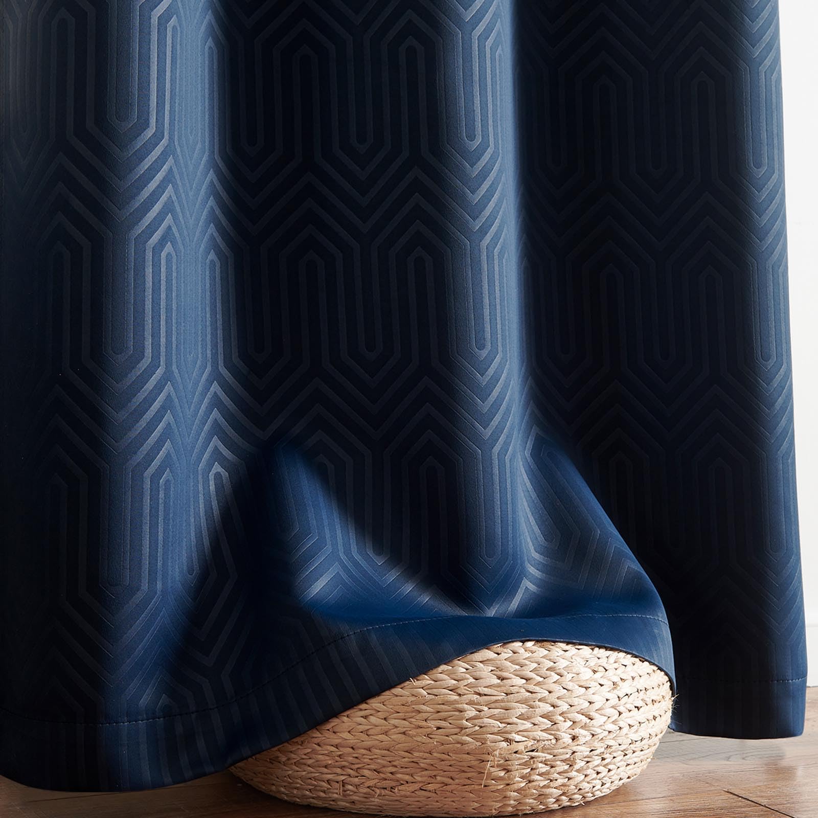 jinchan 80% Blackout Curtains for Bedroom, Embossed Textured Curtains ...