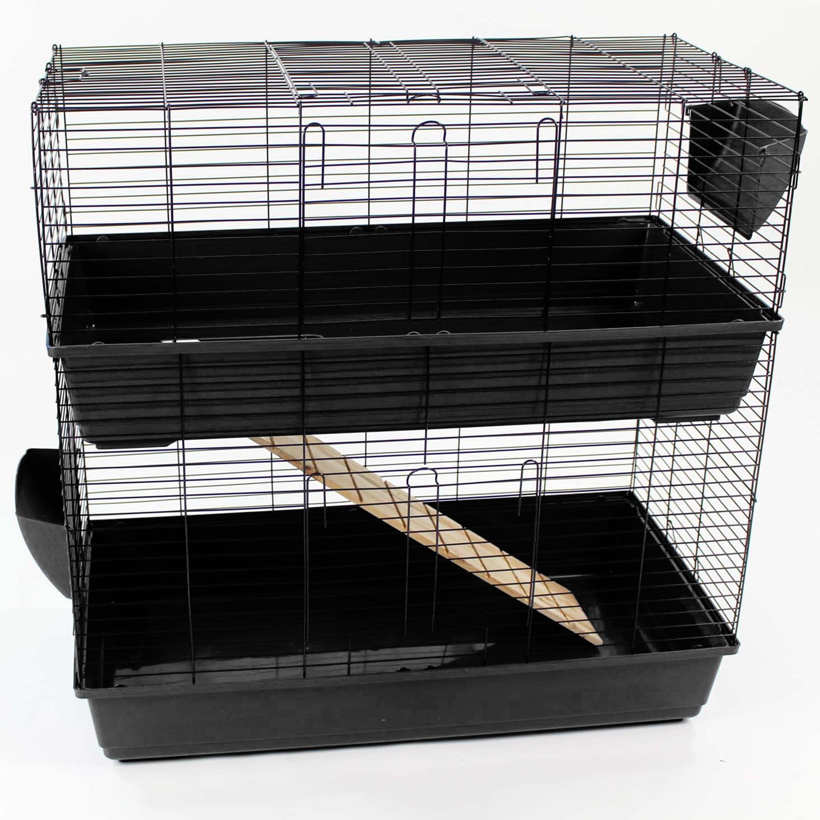 Little Friends Double Tier Rabbit Cage, 100cm, Beige/Silver : Amazon.co ...