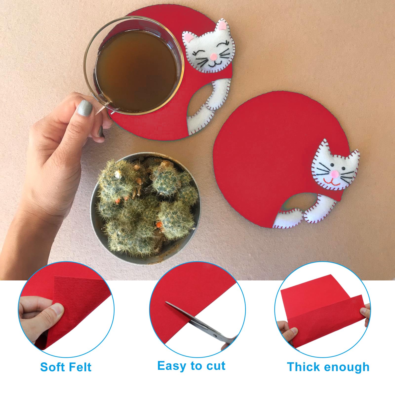 Snapklik.com : Moicstiy 6 Pcs 8 X 12 Inch Felt Sheets For Crafts