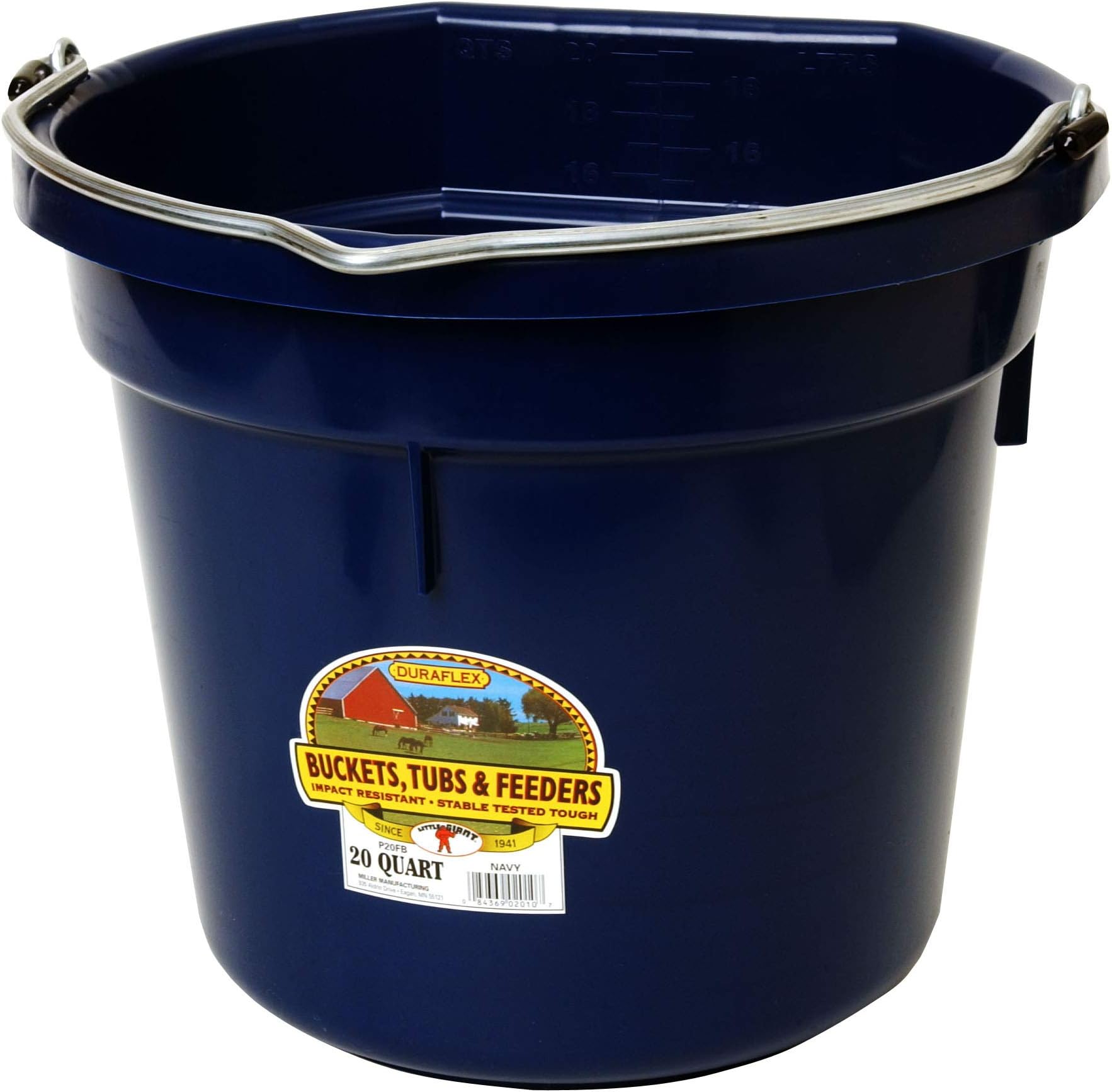 Amazon.com: Little Giant® Flat Back Plastic Animal Feed Bucket | Animal ...