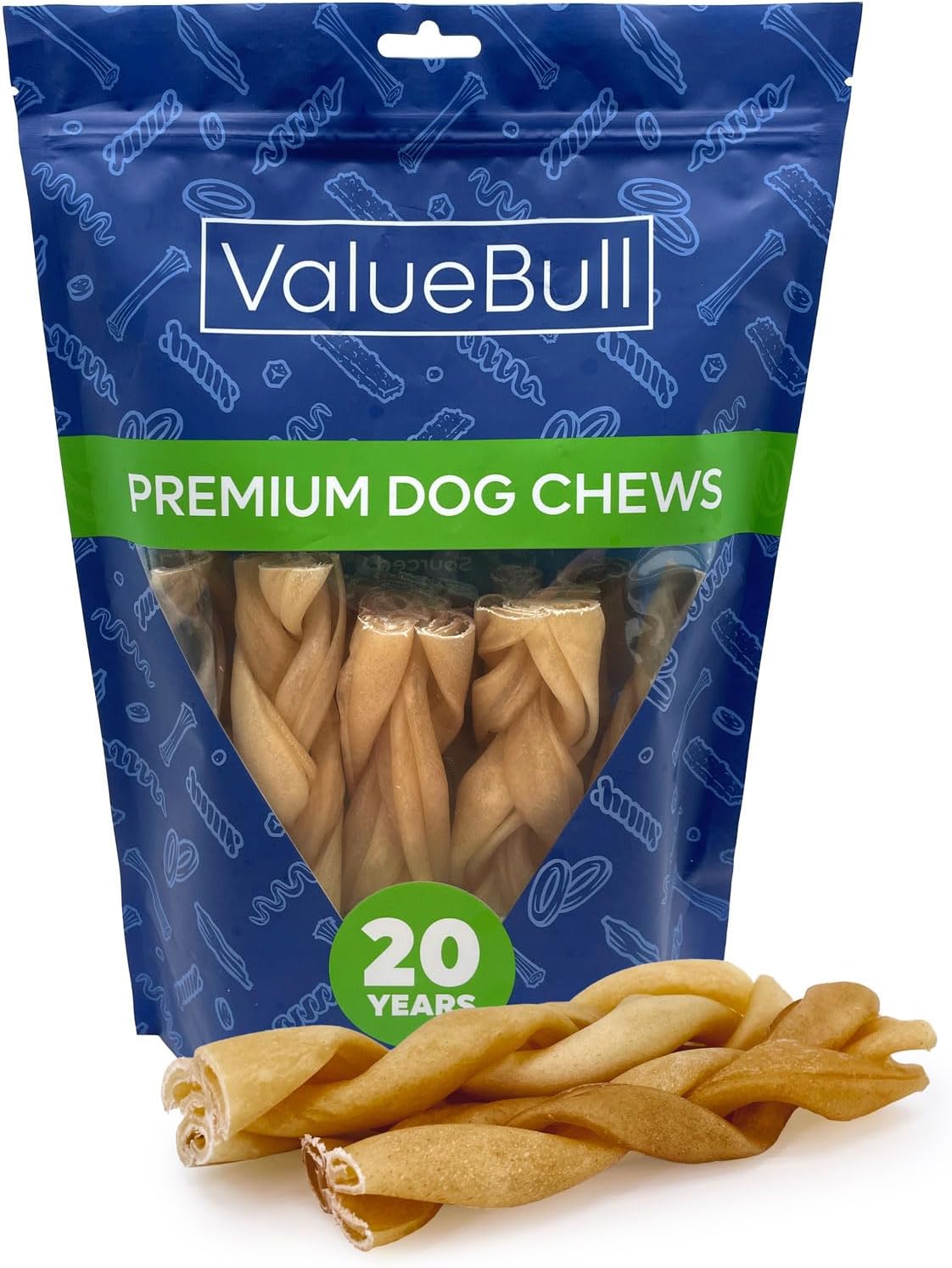 Amazon.com : ValueBull Buffalo Collagen Braided Sticks for Dogs, Bully ...