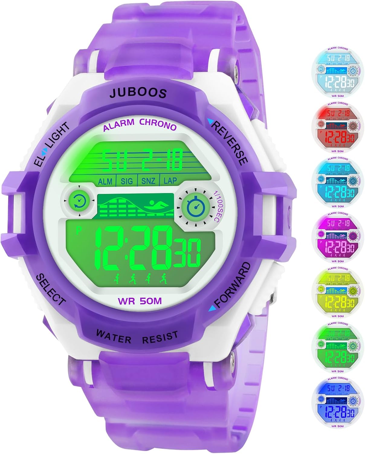 Amazon.com: Juboos Kids Digital Watch for Boys Girls 5-18, 7 Colors LED ...