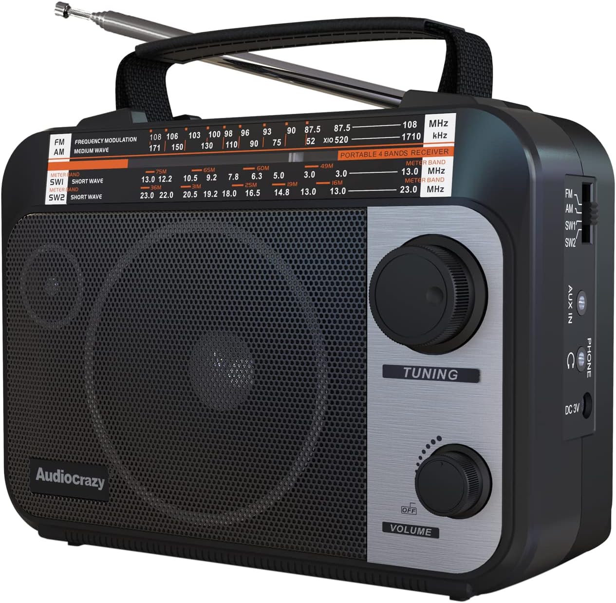 Amazon.com: Radios Portable AM FM,Radios with Rechargeable Battery(Play ...