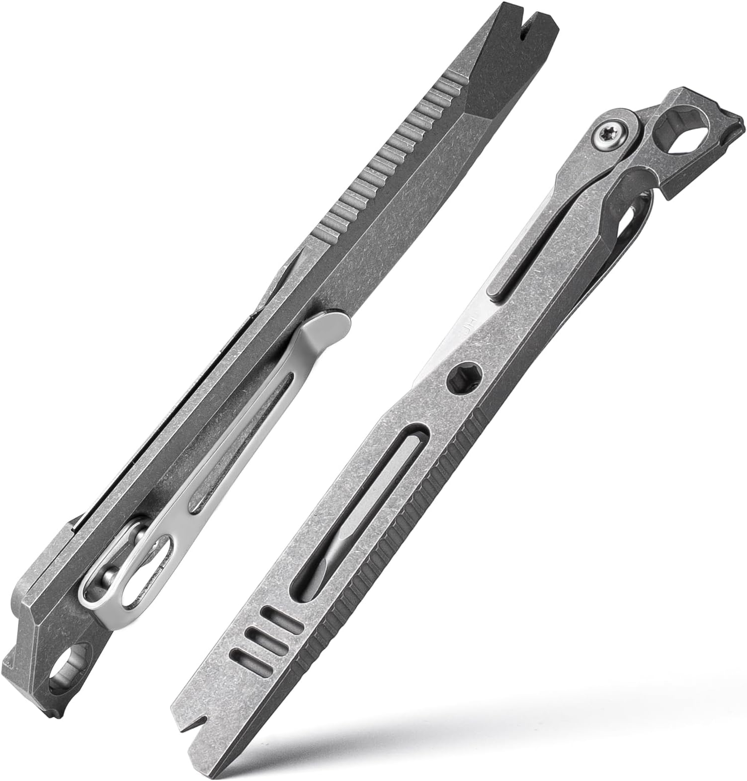 TIMULTI Titanium EDC Pry Bar,Pocket Multitool Mini Prybar,Keychain ...