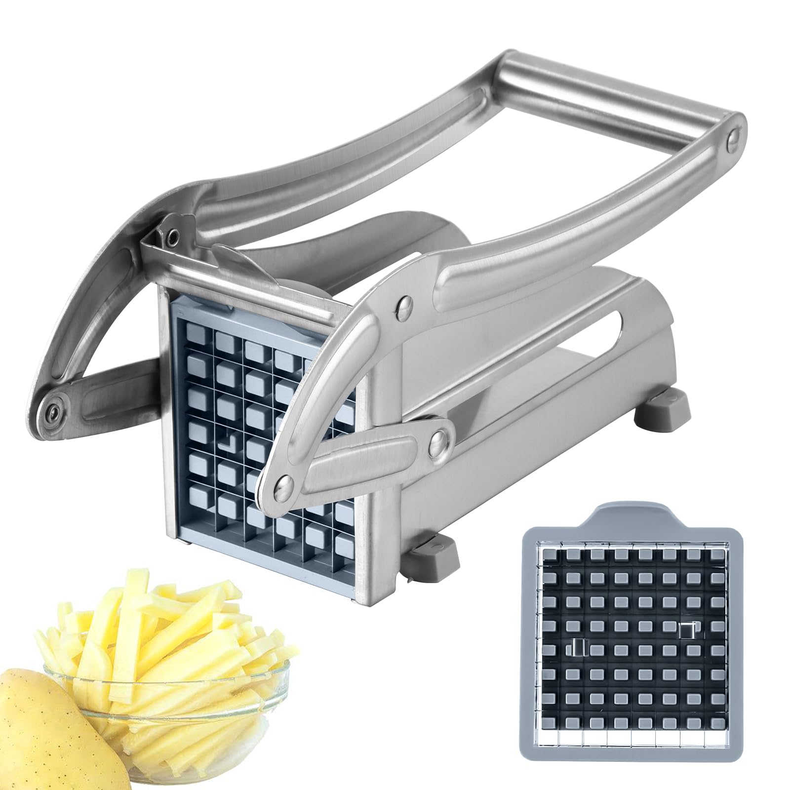 Potato Chipper Chip Cutter, Stainless Steel French Fry Cutter Potato ...