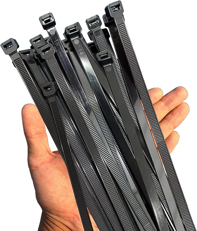 Amazon.com: 200lb Zip Ties Heavy Duty 18 Inch 70pcs, Large Black Cable ...