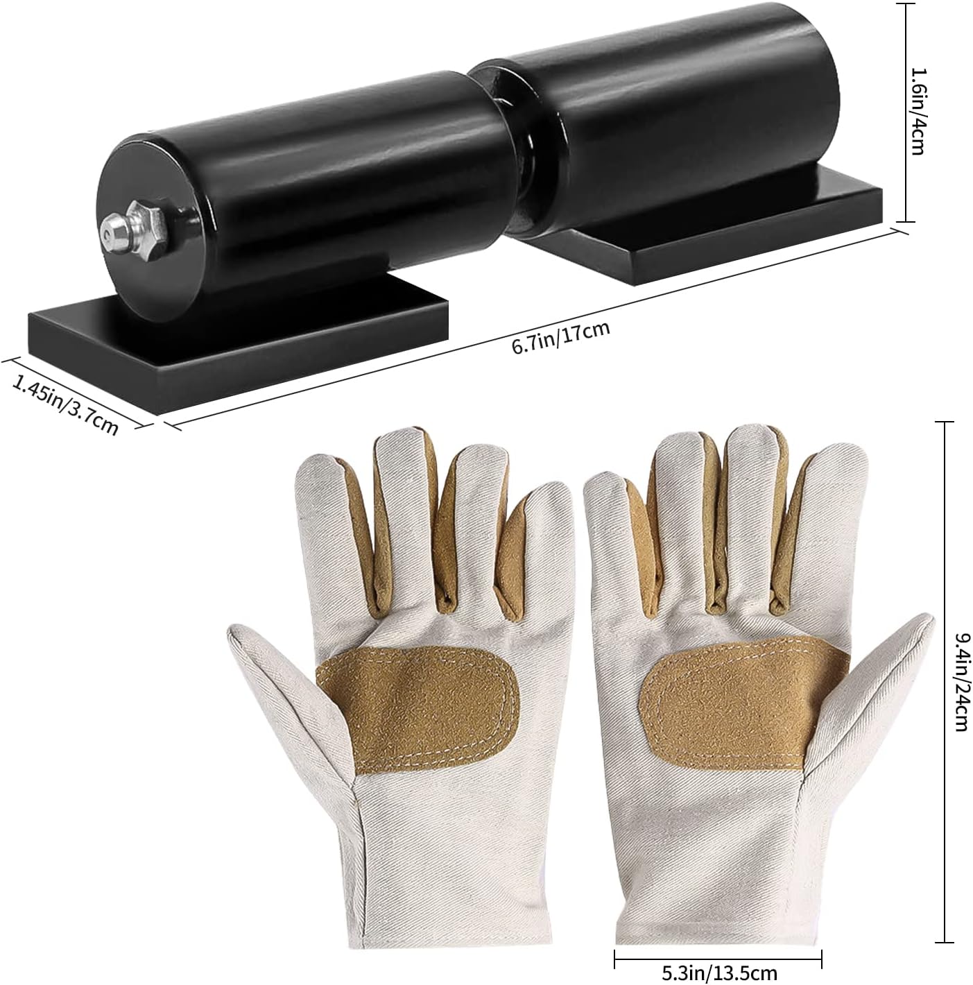 2 Pairs Heavy Duty Gate Hinge with A Pair of Gloves, JC-Houser 7 Inches ...