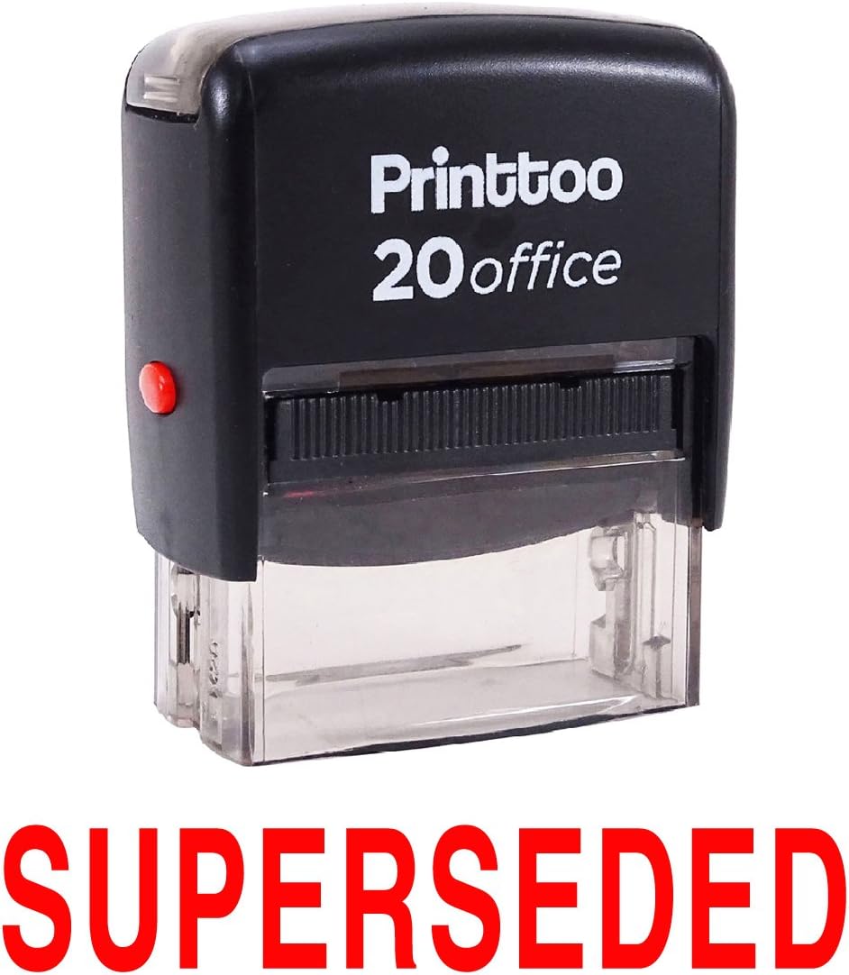 Amazon.com : Printtoo Custom Stamp SUPERSEDED Self Inking Rubber Stamp ...