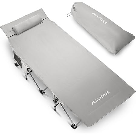 Amazon.com: Extra Large Camping Cot – Alpcour Heavy Duty Compact XL Bed ...