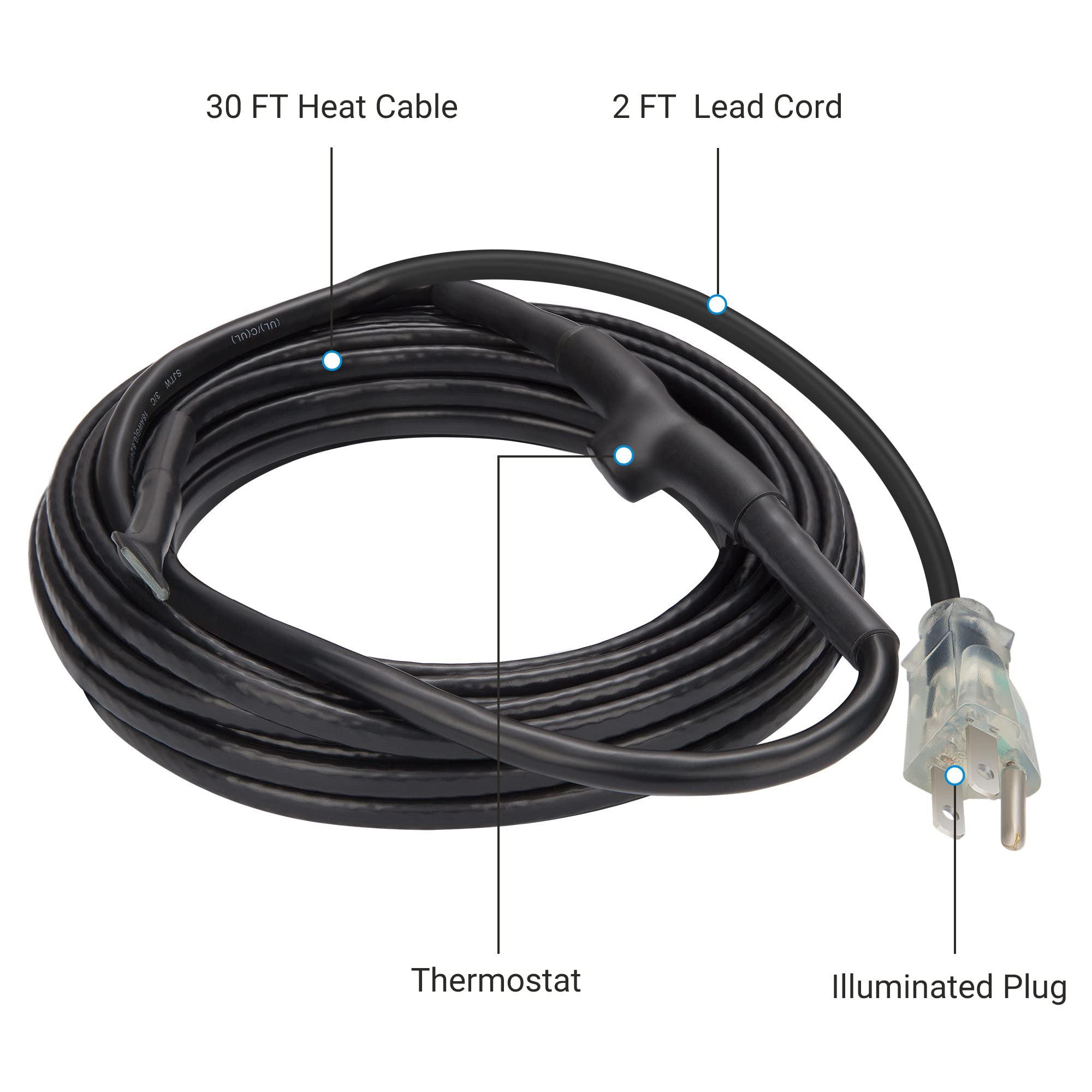 Snapklik.com : DEWENWILS 30FT Heat Cable For Pipe Freeze Protection ...