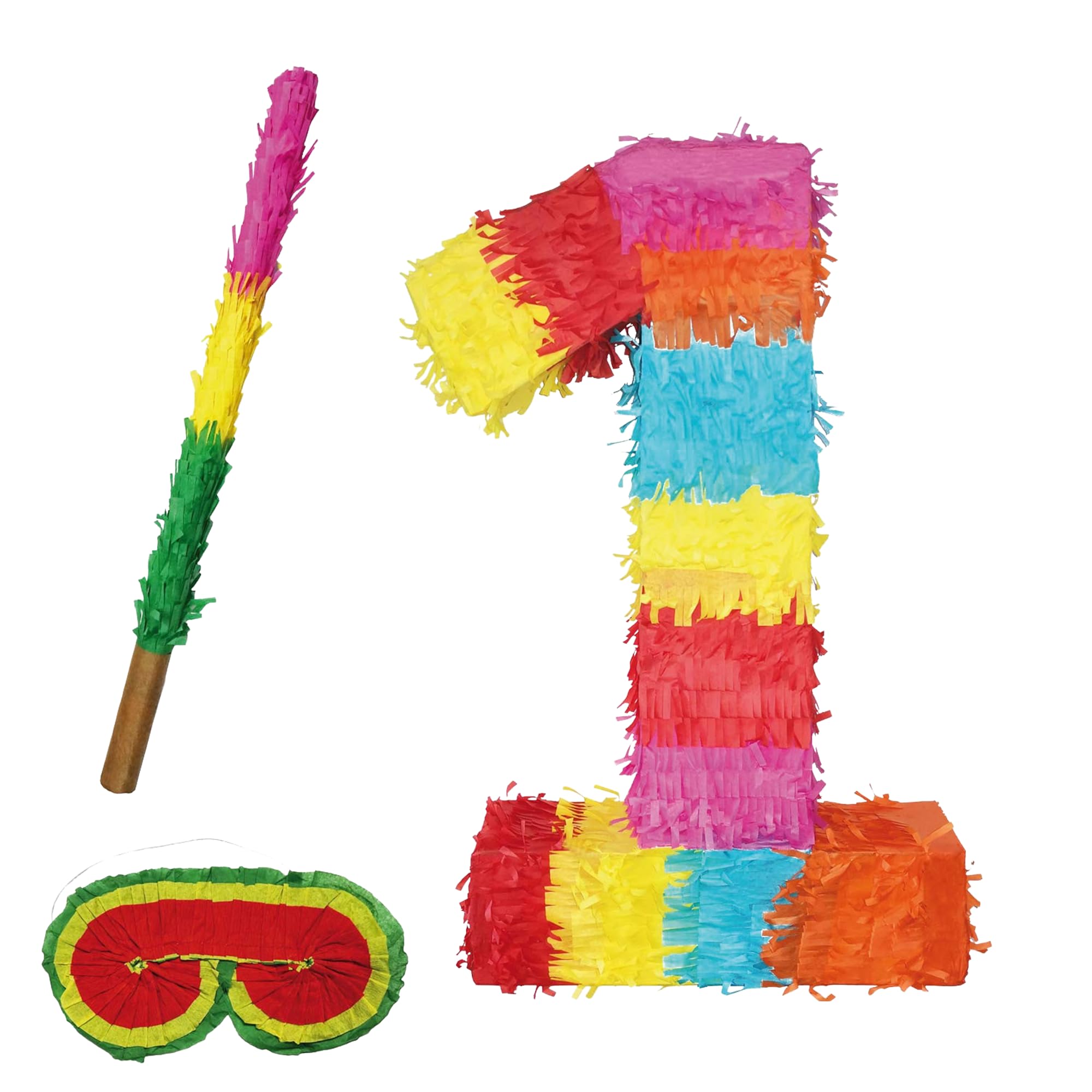 Amazon.com: Party Factory Pinata numbers set 0-9 + stick + eye mask ...