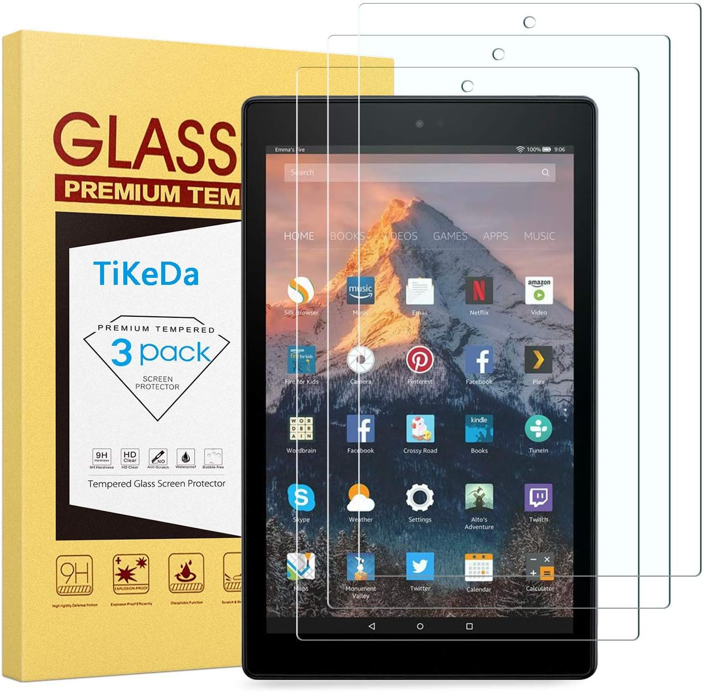 Amazon.com: (3 Pack) TiKeDa Screen Protector for Amazon Fire HD 10 2019 ...