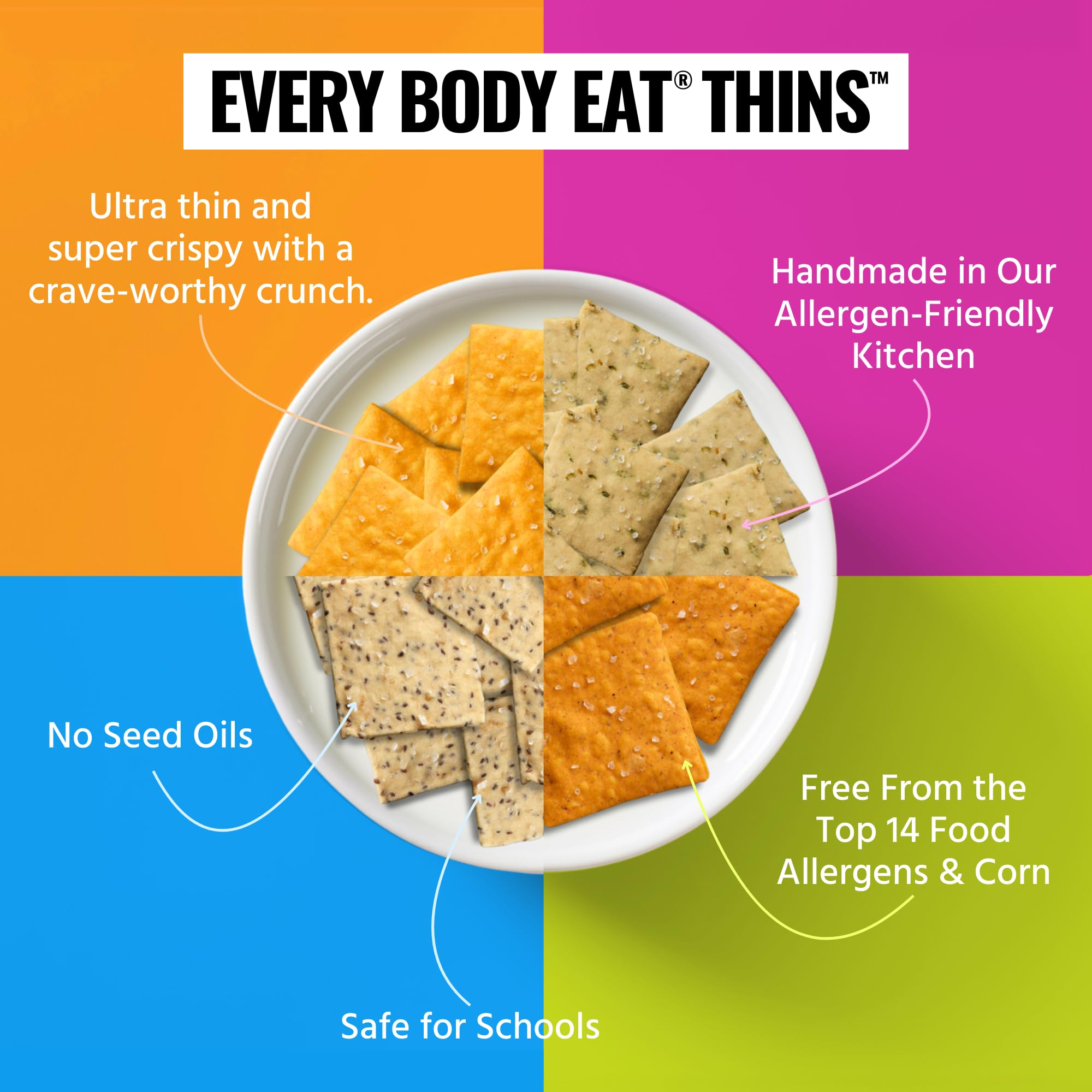 Snapklik.com : Every Body Eat Snack Cracker Thins, Vegan, Gluten Free ...