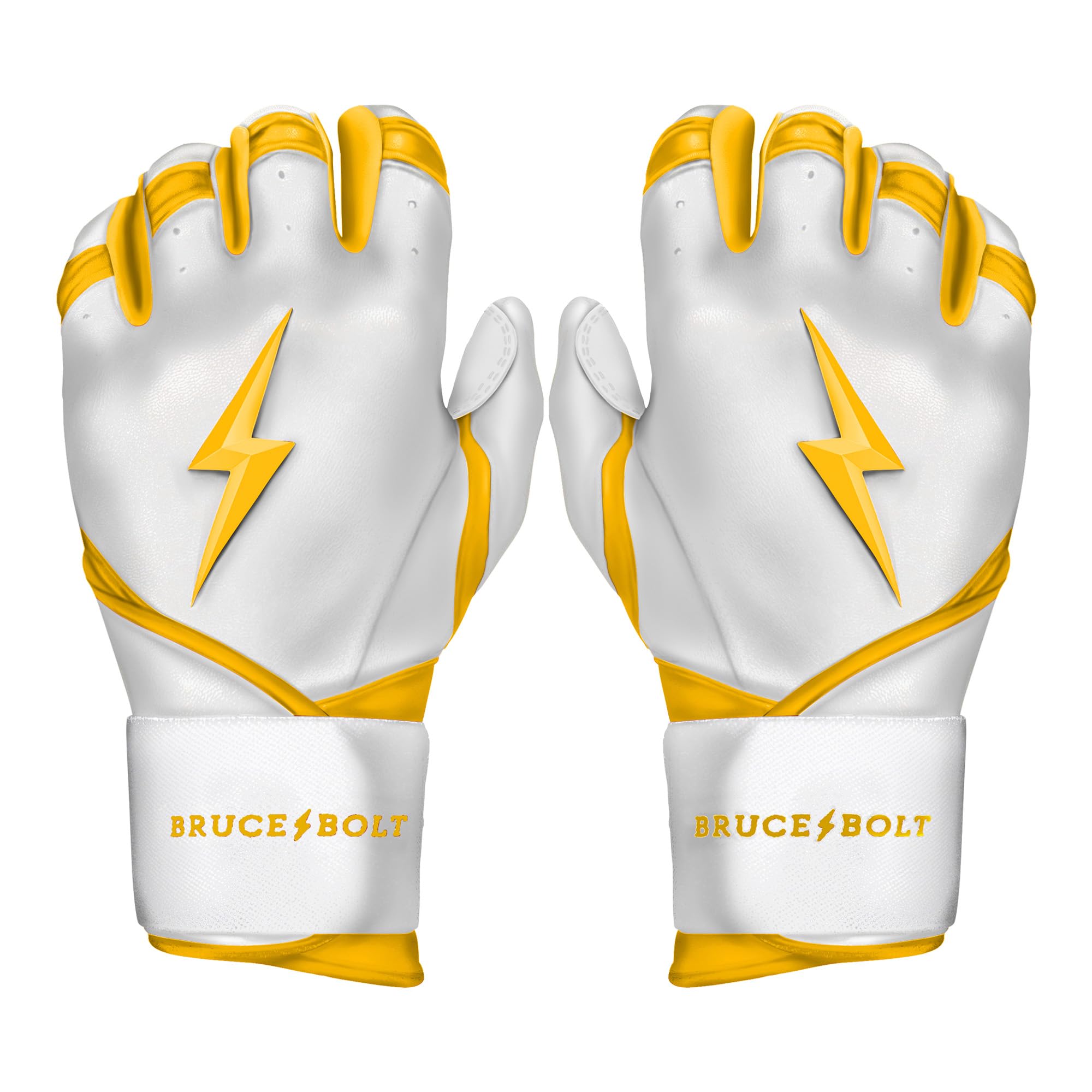 Snapklik.com : BRUCE BOLT Chrome Series Long Cuff Yellow Batting Glove