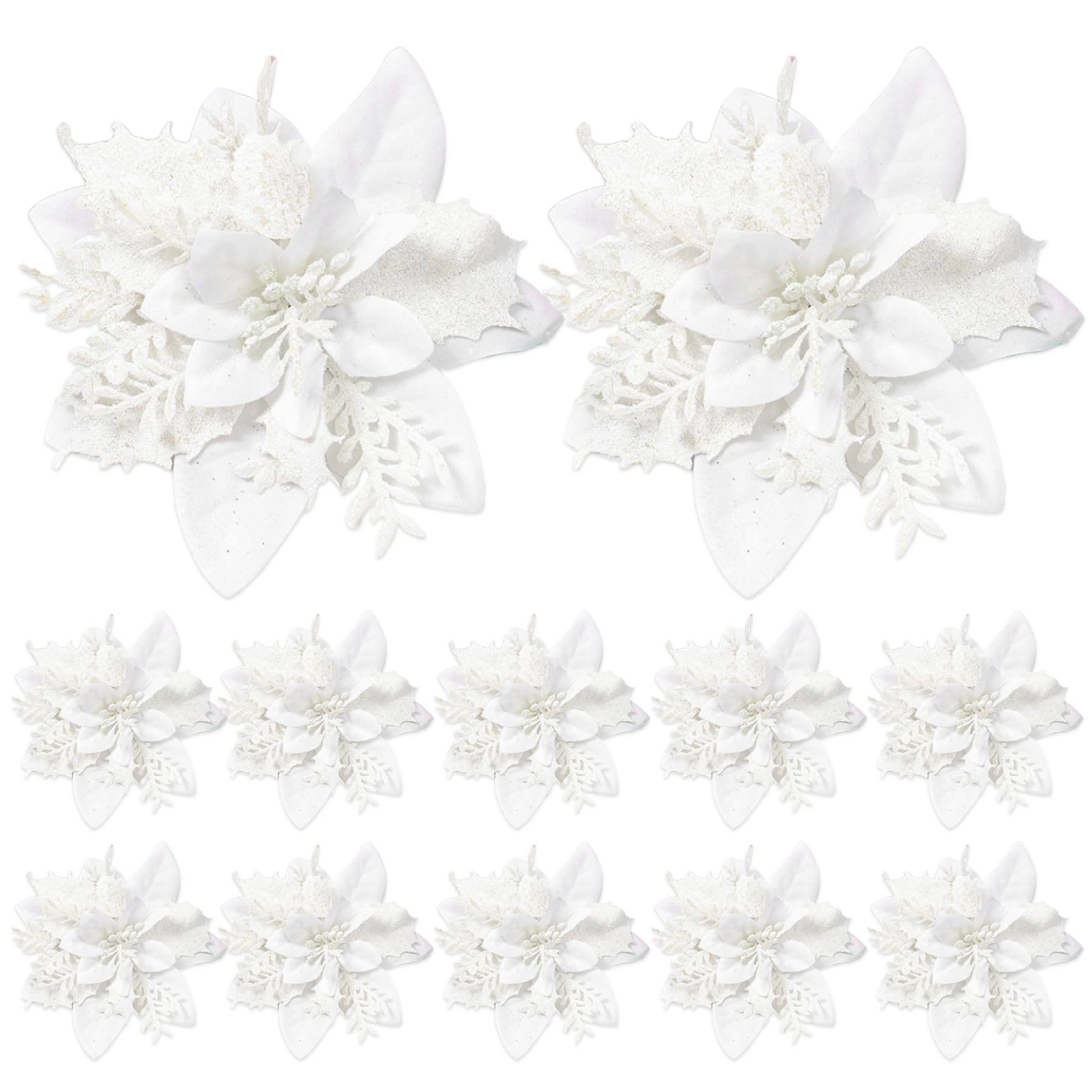 NIDONE Christmas Flowers Artificial,Poinsettia Flowers Decoration For ...