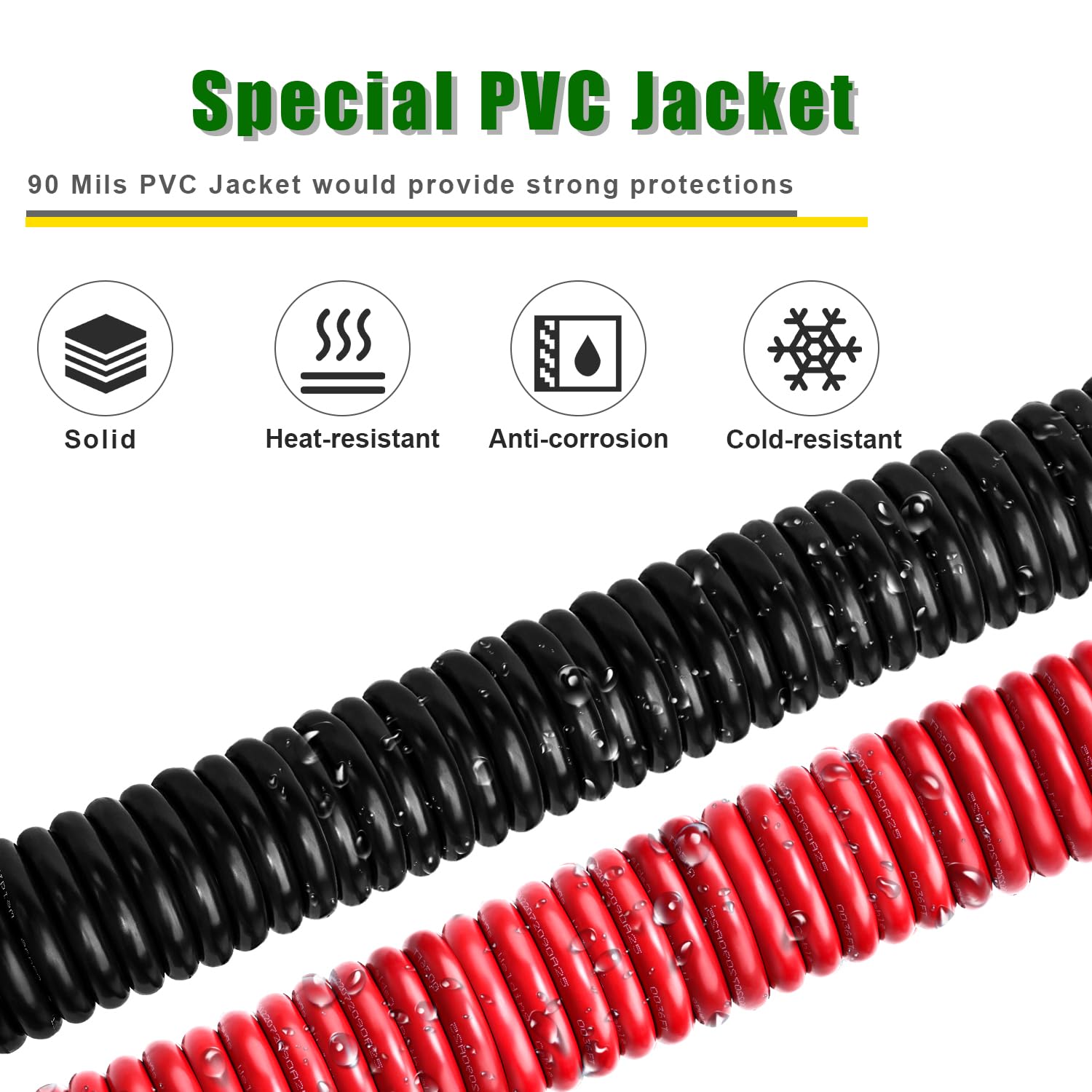 Snapklik.com : 1/0 Gauge Battery Cable Copper Wire, 10FT Red+10FT Black ...