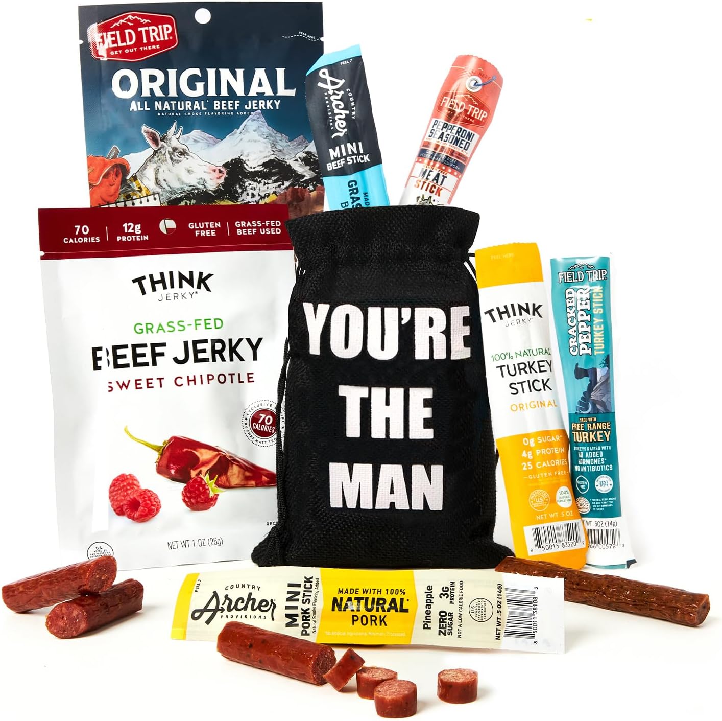 Amazon.com : Beef Jerky Gift Basket for Men - Beef Sticks, Bacon ...
