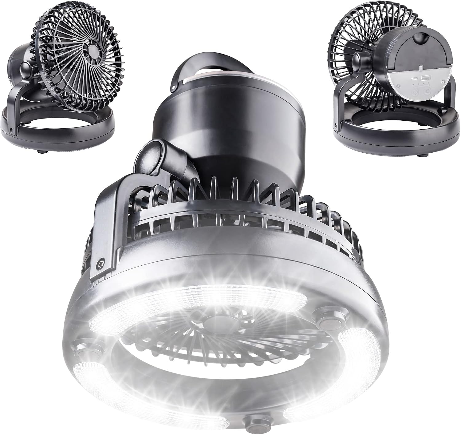 Amazon.com: Camping Fan with LED Lantern,10000mAh Battery Powered Fan ...