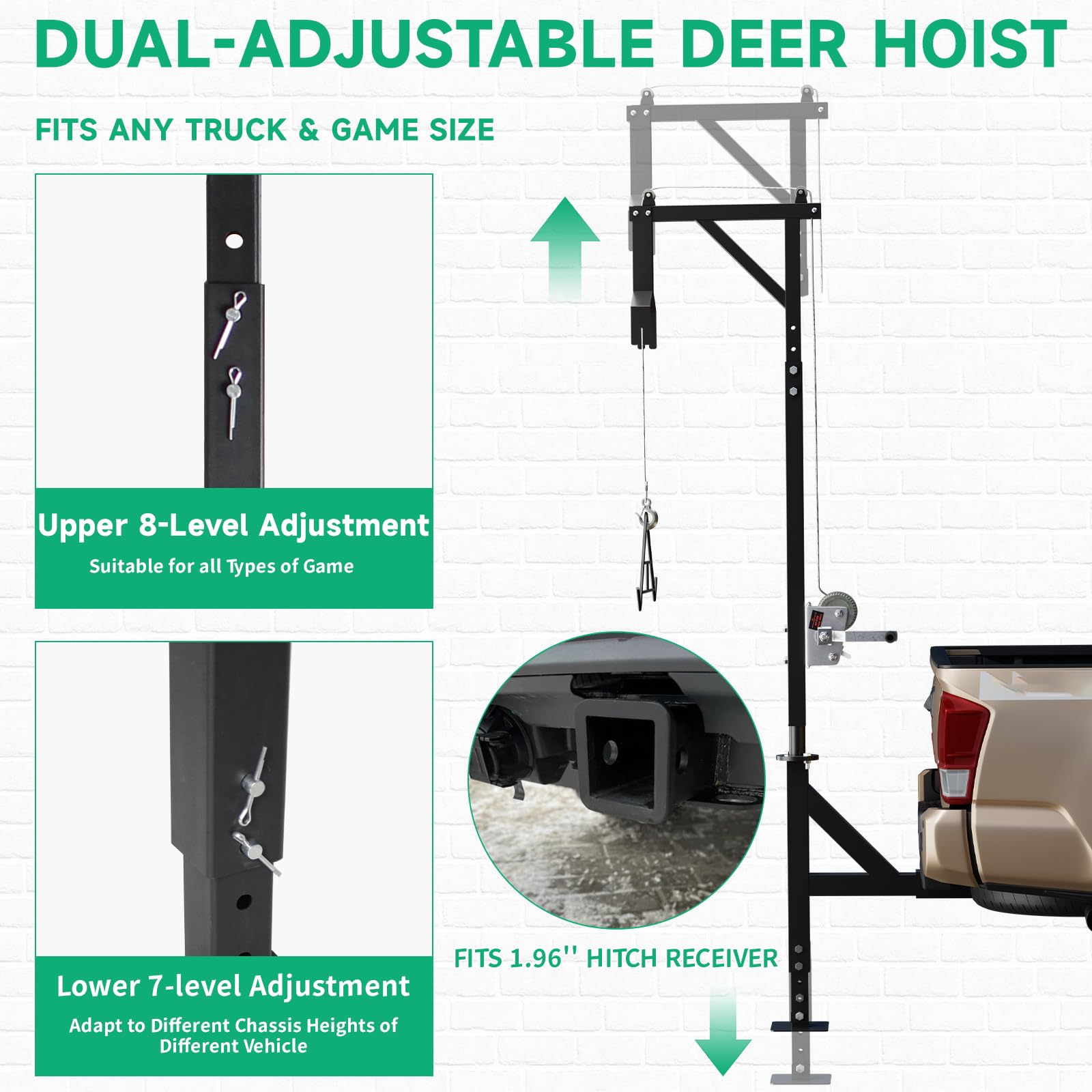 Snapklik.com : Hitch Mounted Deer Hoist,Adjustable Height And 360Swivel ...