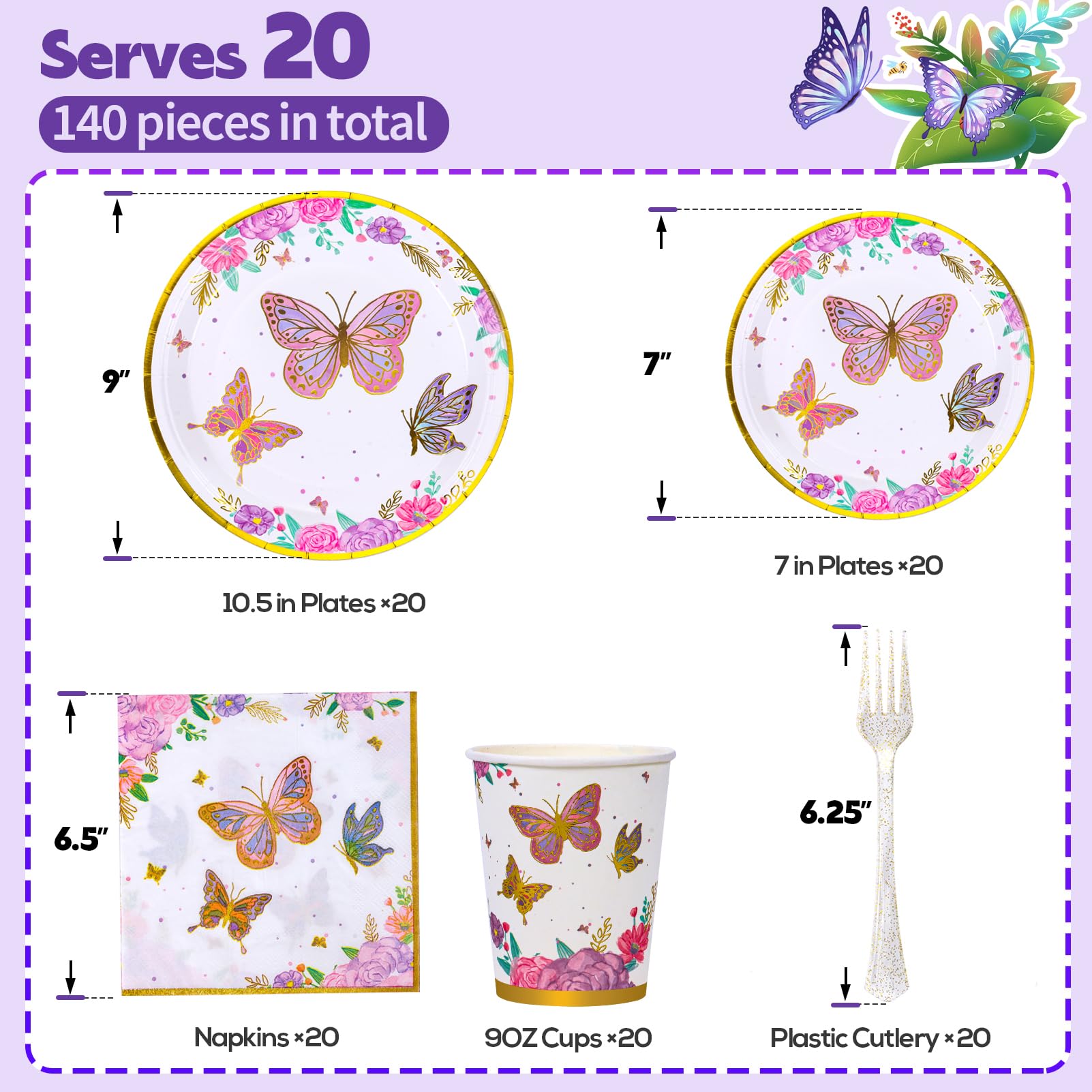 Snapklik.com : Butterfly Party Supplies, Butterfly Birthday Party ...