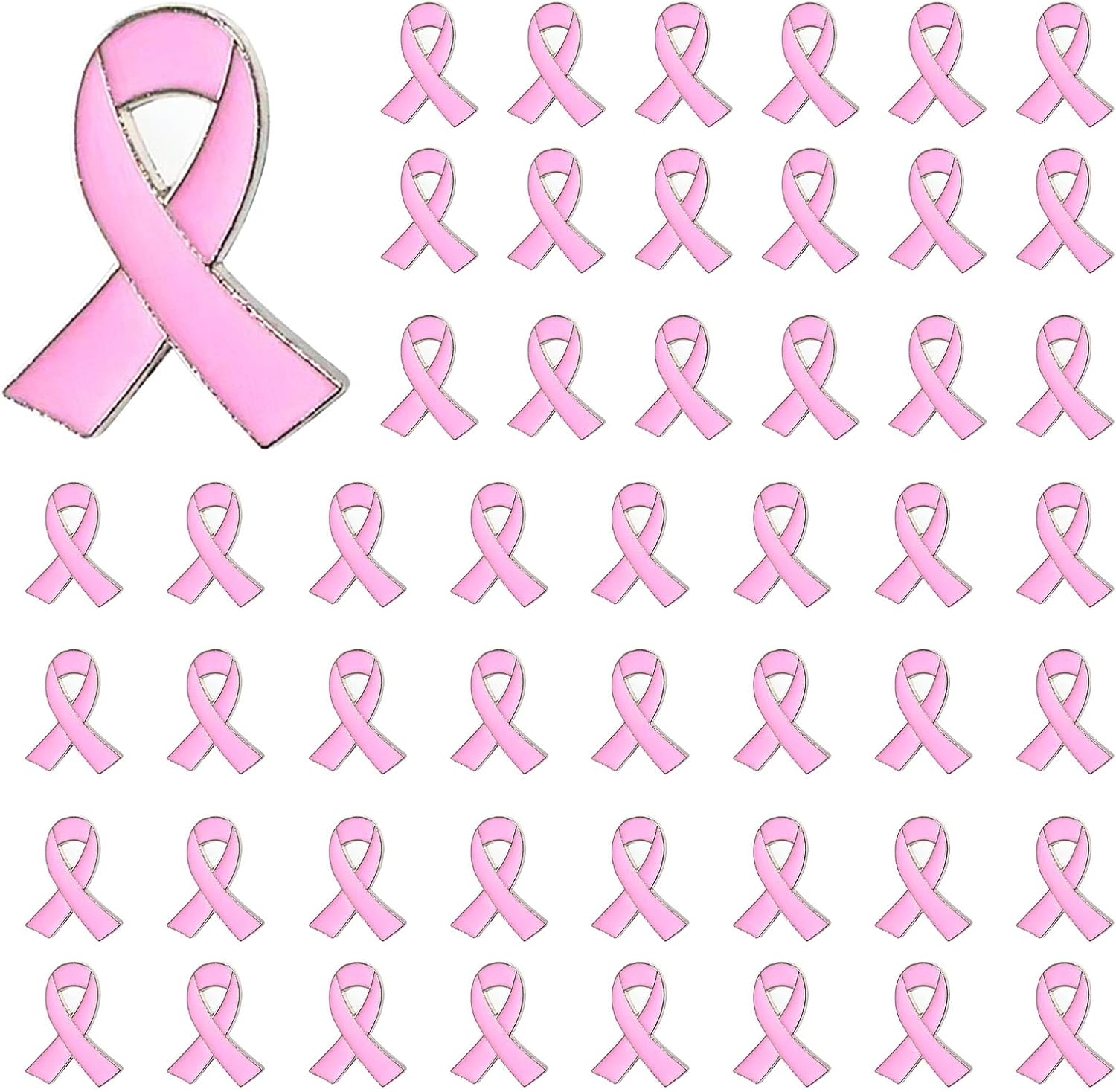 Lanpul Pink Pins, 50 Pcs Pink Ribbon Pin Hope Jewelry Pins, Breast ...
