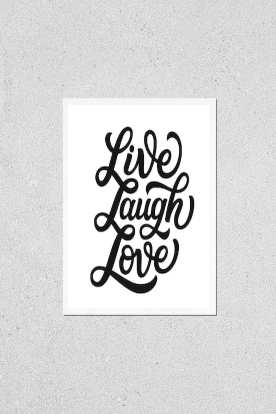 Amazon.com: Wall Art Poster Print of Live Laugh Love. Hand Lettering ...