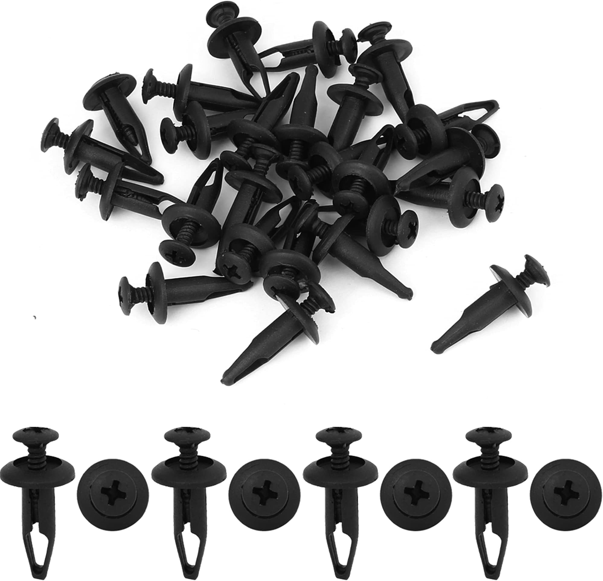 Amazon.com: uxcell 30 Pcs 10mm Hole Retainer Clips Plastic Drive Rivets ...