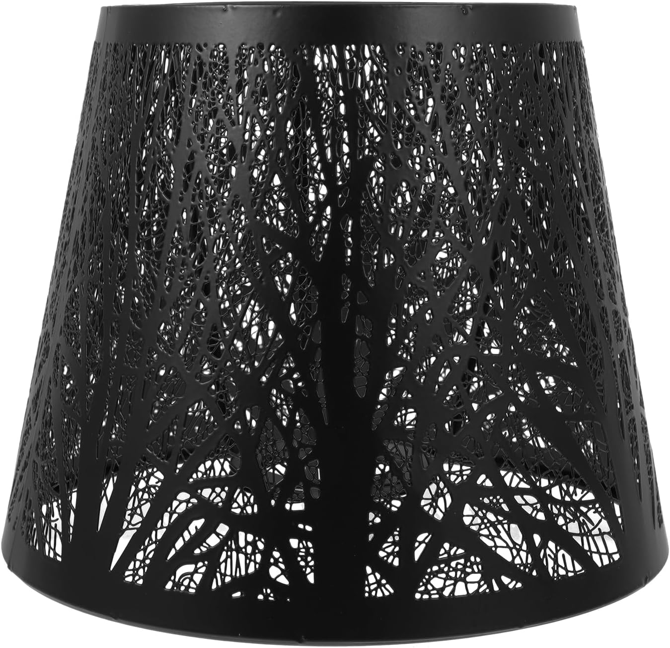 Baluue Metal Lamp Shade, Wrought Iron Lampshade Carved Forest Tree ...