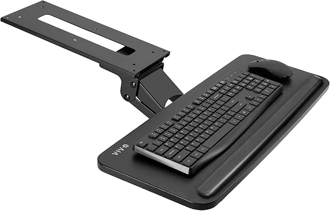 VIVO Adjustable Computer Keyboard & Mouse Platform Tray Ergonomic Under ...