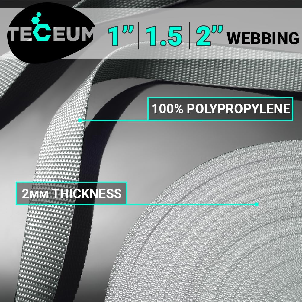Snapklik.com : 1 Inch Webbing Silver Gray 25 Yards 1” Webbing For ...