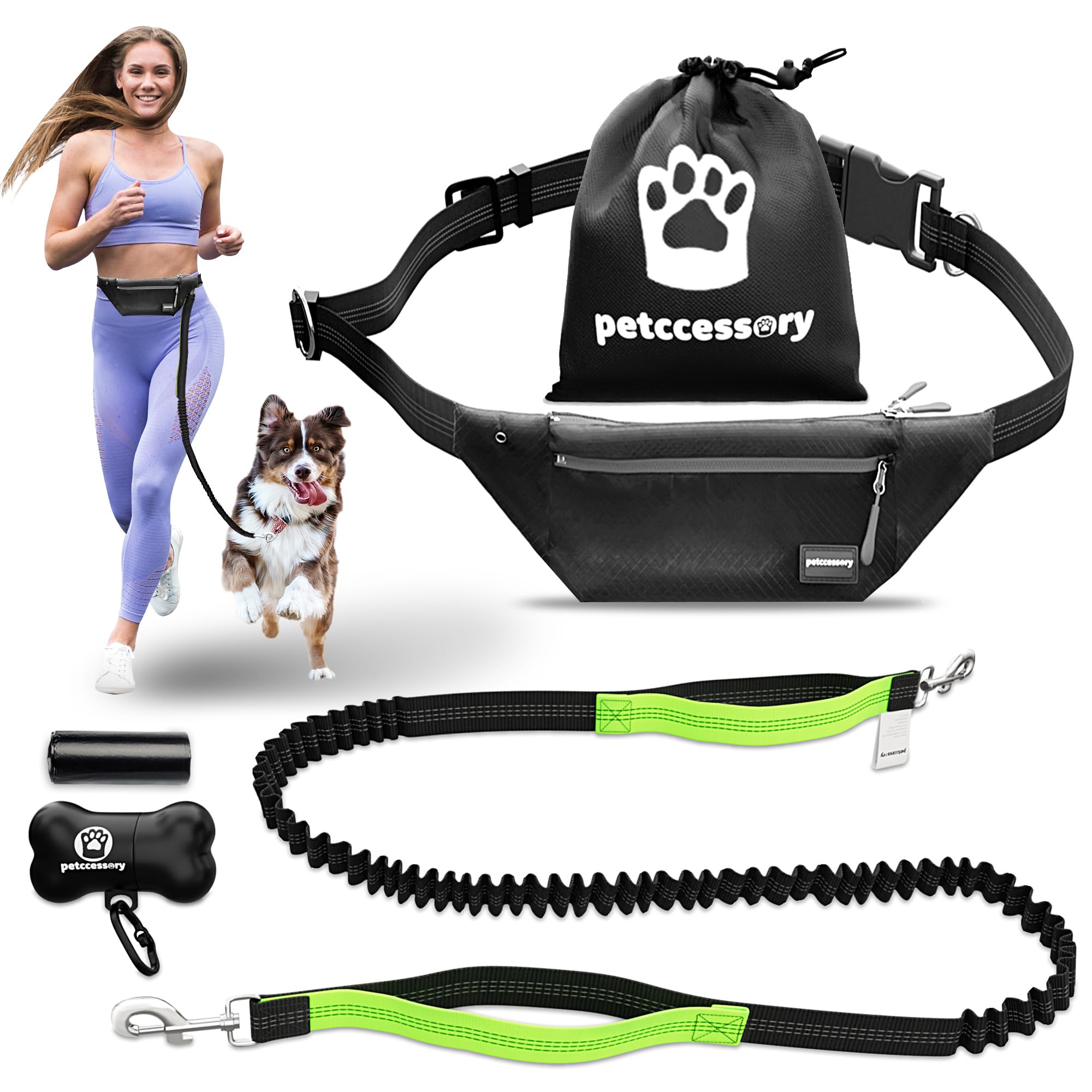 Petccessory Hands Free Dog Lead - Dog Training Leads with Adjustable ...