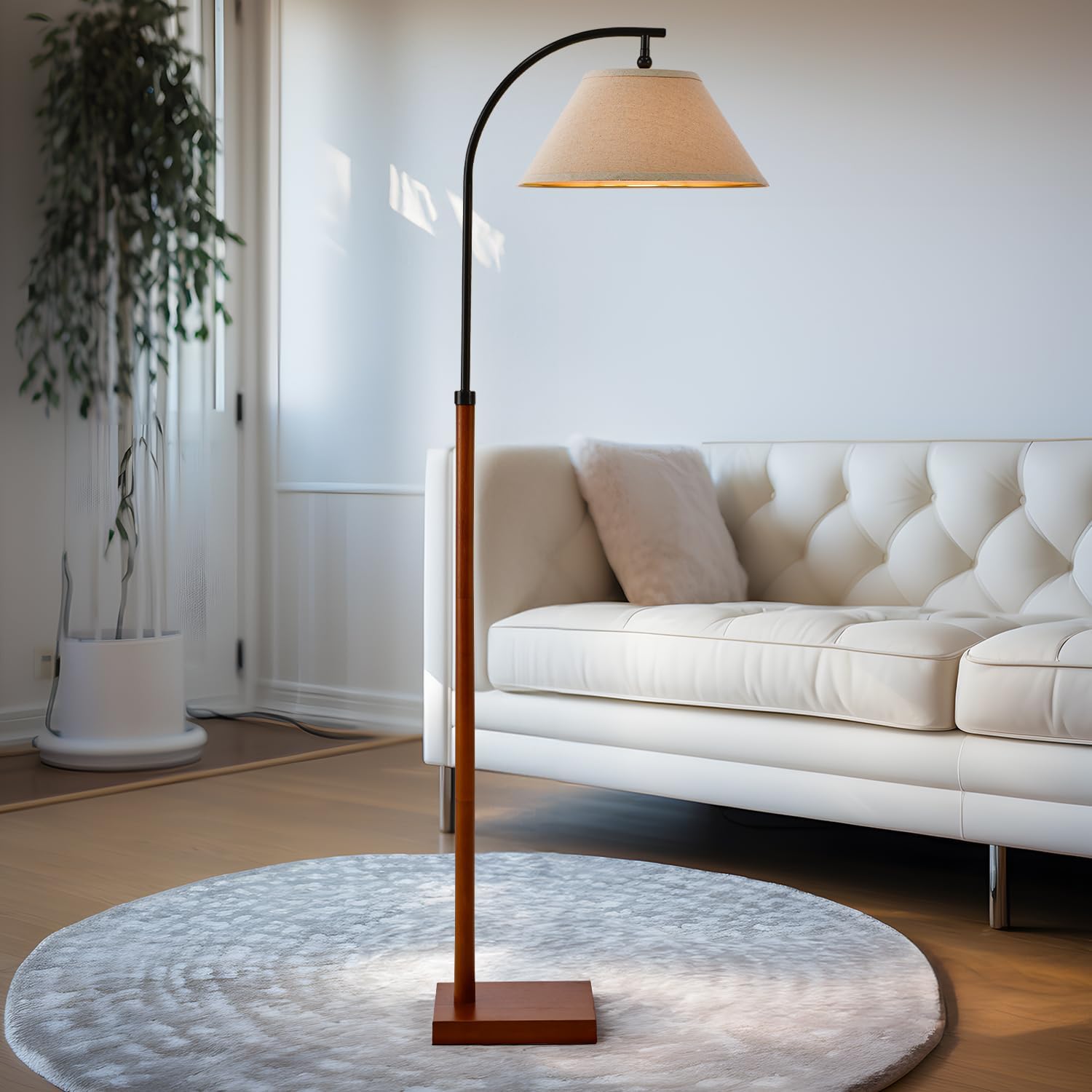 G-SAFAVA 63" Black Floor Lamp for Living Rooms Tall Arc Standing Lamps ...
