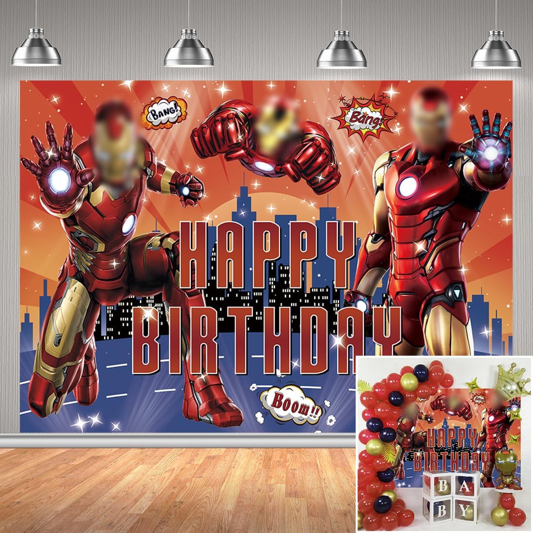 Amazon.com : City Superhero Backdrop Birthday Decorations Superhero ...