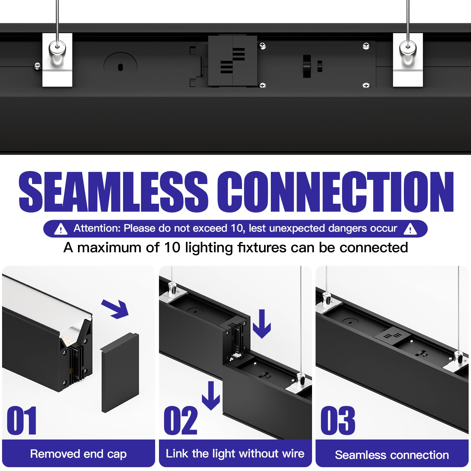 Snapklik.com : 4FT LED Linear Light Fixture, 30W/40W/50W, 3000K/4000K ...