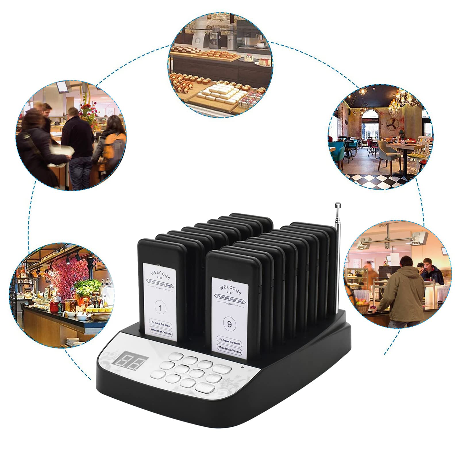 Snapklik.com : WWMFS Restaurant Pager System, Wireless Social Distance ...