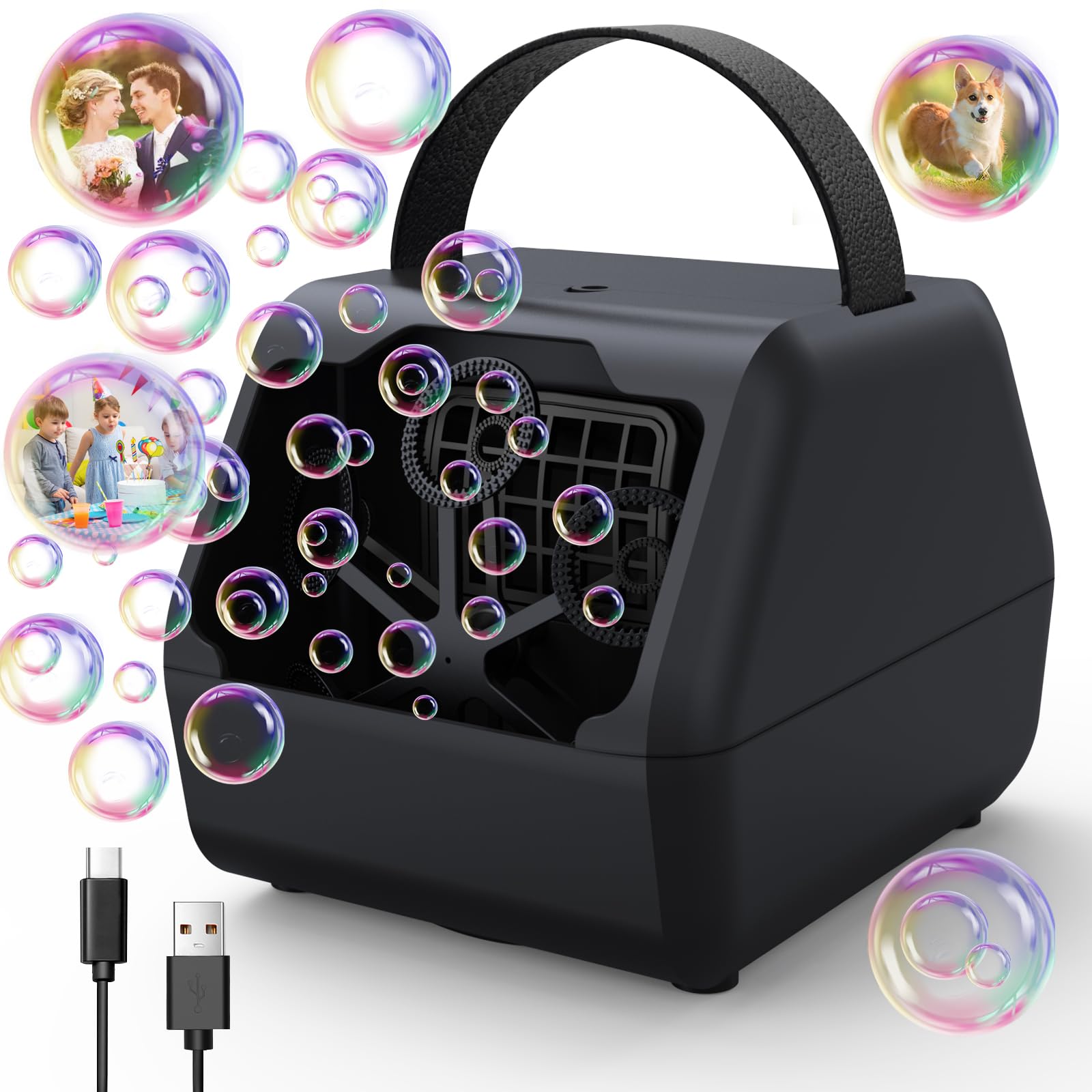 PANACARE Automatic Bubble Machine for Kids Portable Bubble Blower 400ml Super Tank/Bubbles in ...