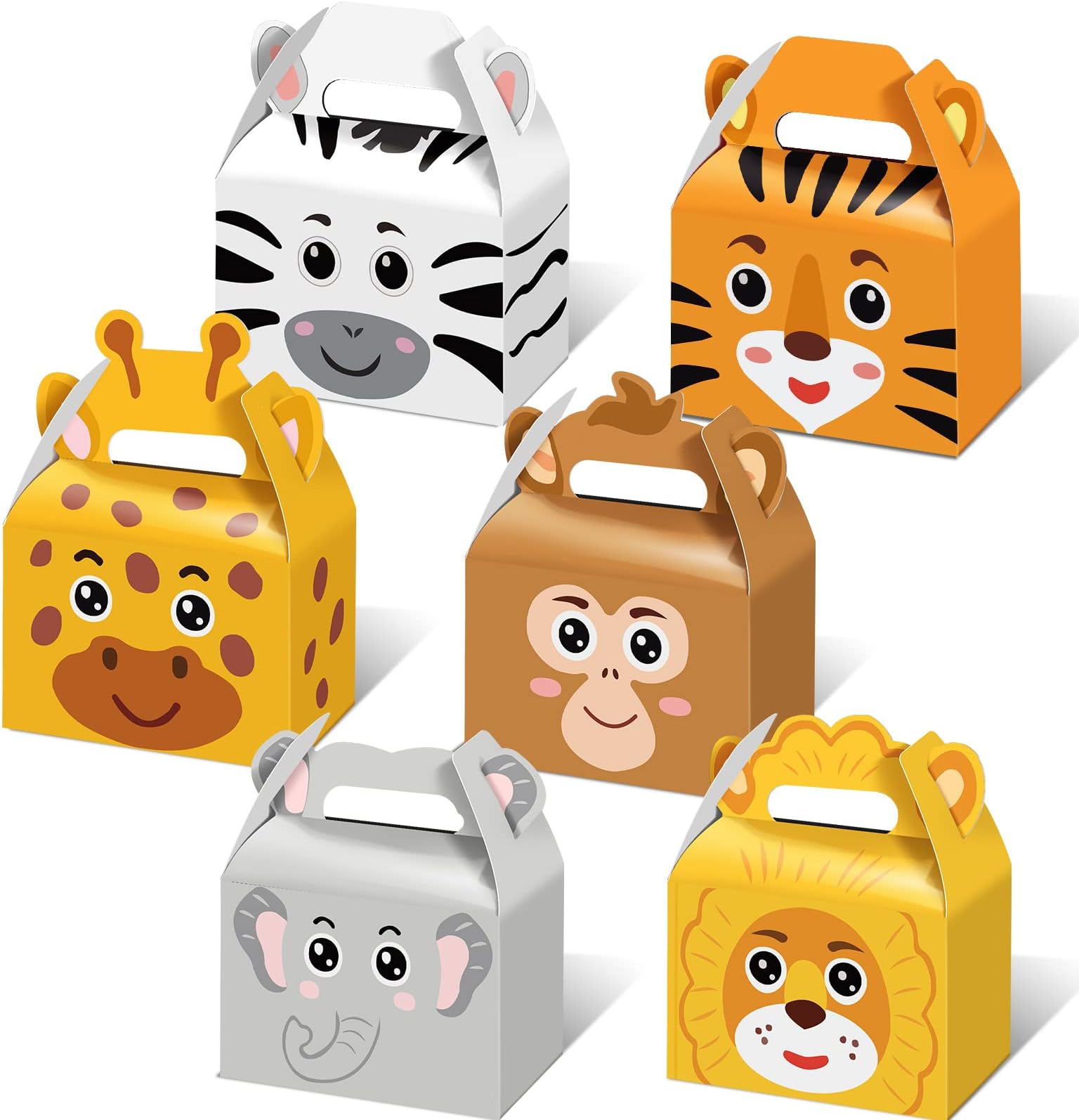 Amazon.com: 24 Pcs Jungle Safari Animal Party Favor Boxes Cute tiger ...